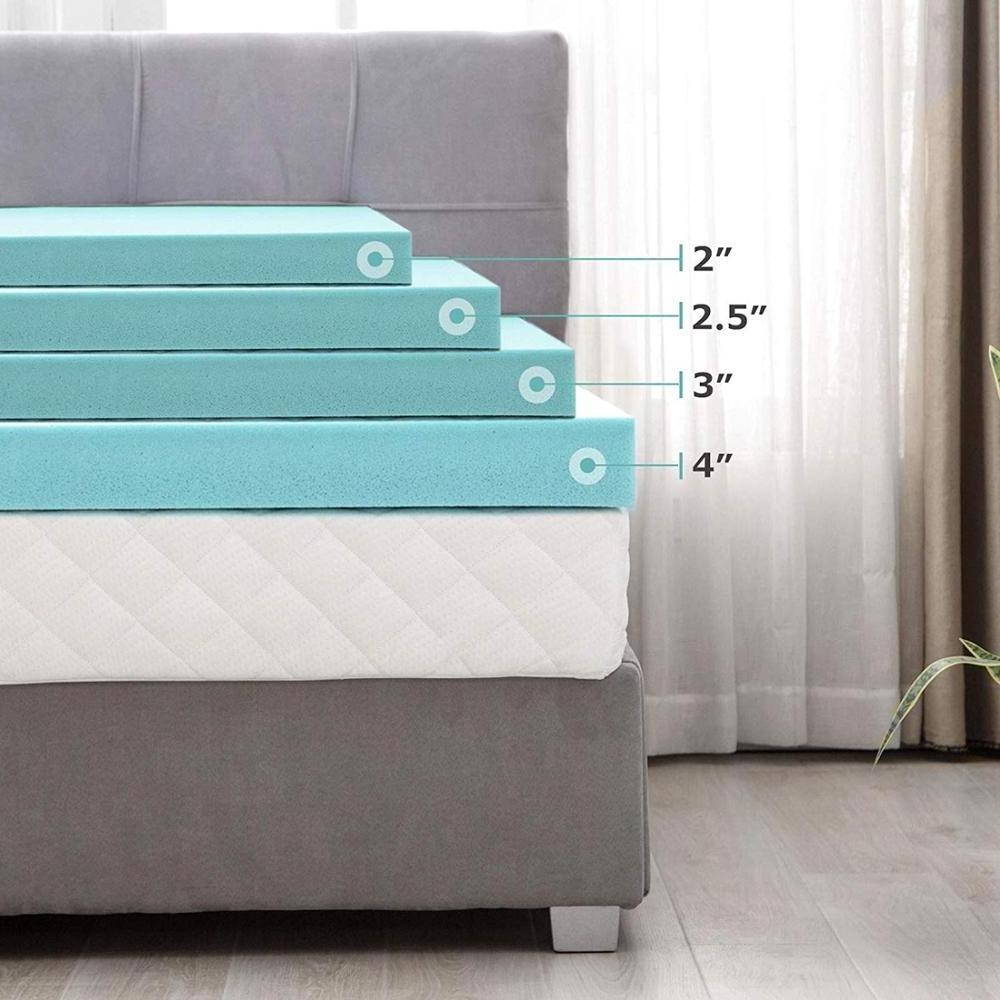 3" 4" inch cooling gel infused Memory Foam Mattress Topper pad ...