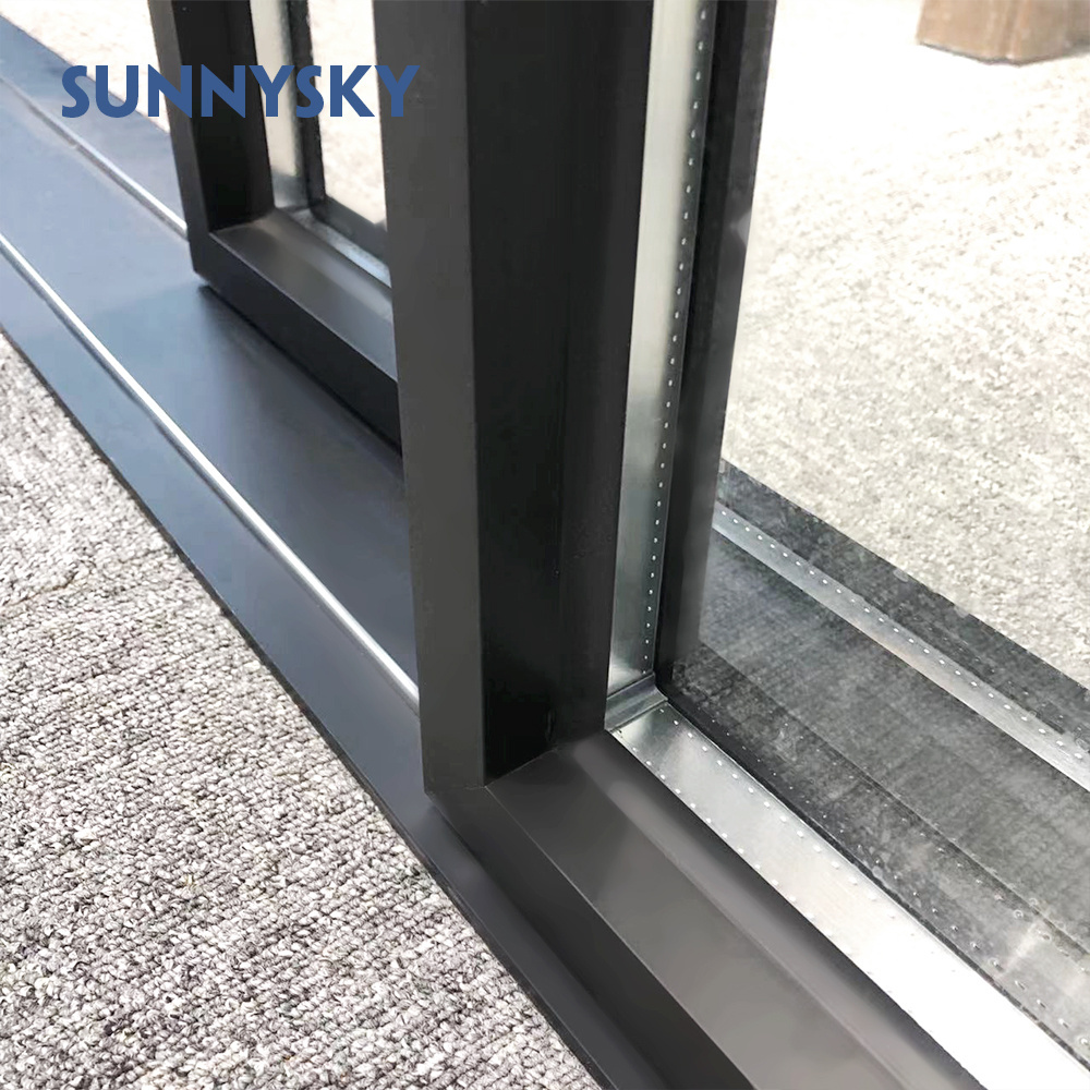 Exterior patio insulated aluminum sliding double glazed Low-E glass ...