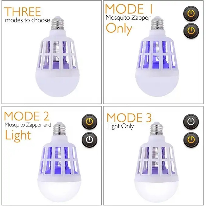220V E27 UV LED Bulb 15W Mosquito Killer Lamp 2 In 1 Mosquito Trap ...