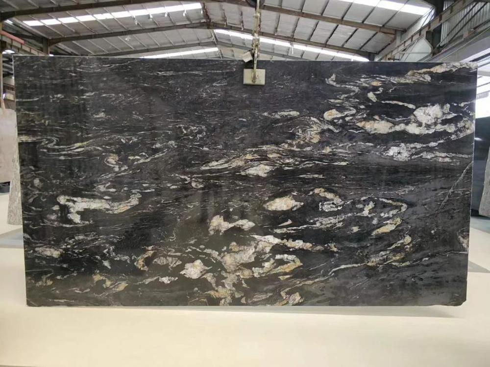 Matrix titanium granite slabs leather finished black granite slabs ...