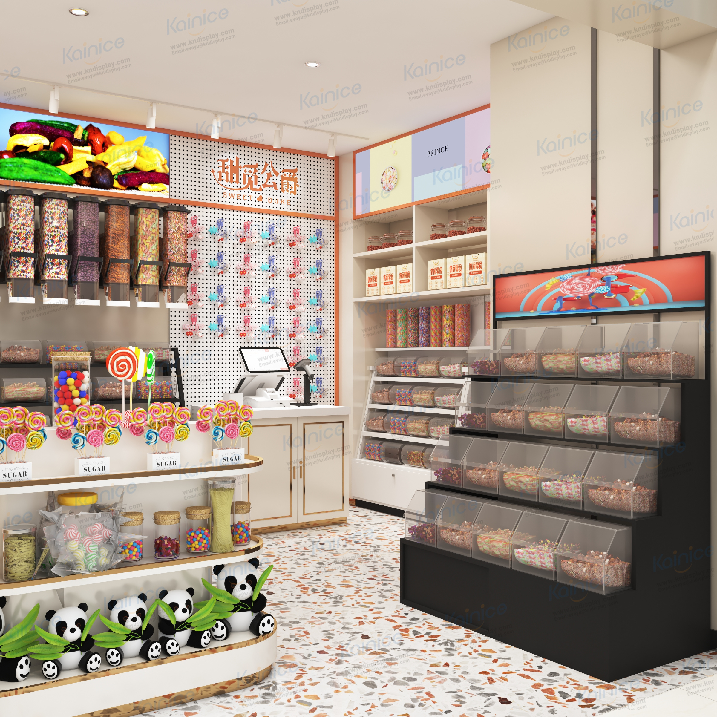 Kainice desserts bakery bulk gravity espositore acrylic candy store ...