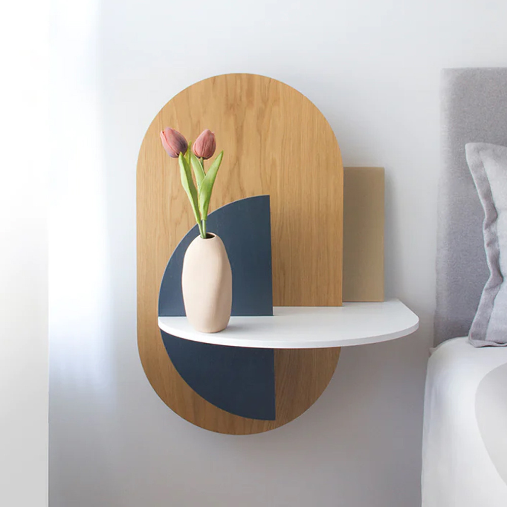 Home Decoration Round Floating Shelves Wooden Half Circle Wall Shelf Contemporary Shelving Unit BestSuppliers