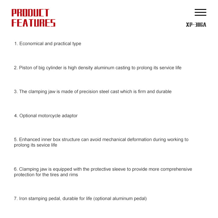 Lever-less Tire Changer Pneumatic Back Tilting Post AutoWorkshop ...