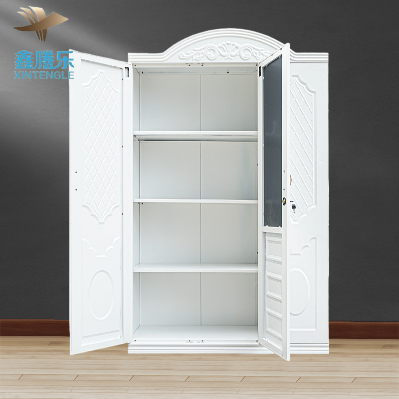 Home Bedroom Furniture steel almirah Metal Imprint cabinet 3 door ...
