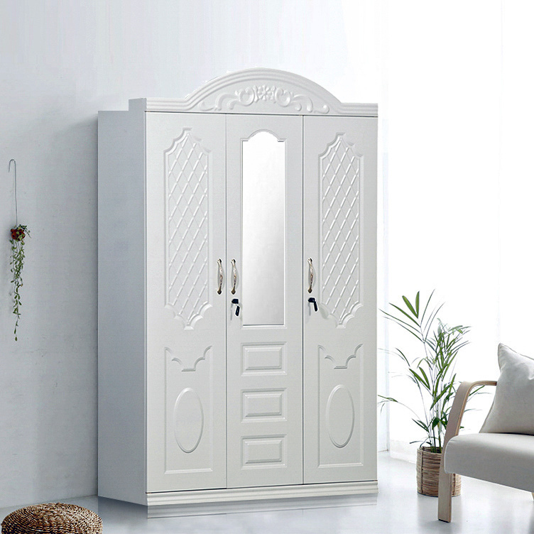 Home Bedroom Furniture steel almirah Metal Imprint cabinet 3 door ...