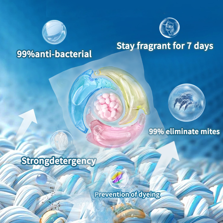 4 in 1 Laundry Pods Capsule with Scent Booster Bead Remove Odor Blood ...