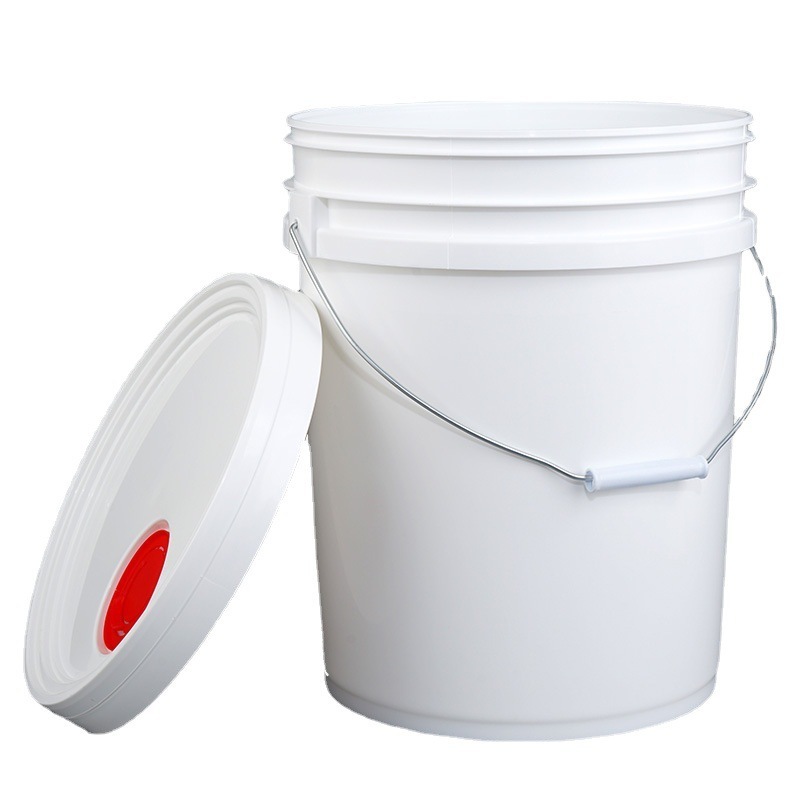 Motor oil, lube oil pail 5 gallon white plastic bucket and lids ...