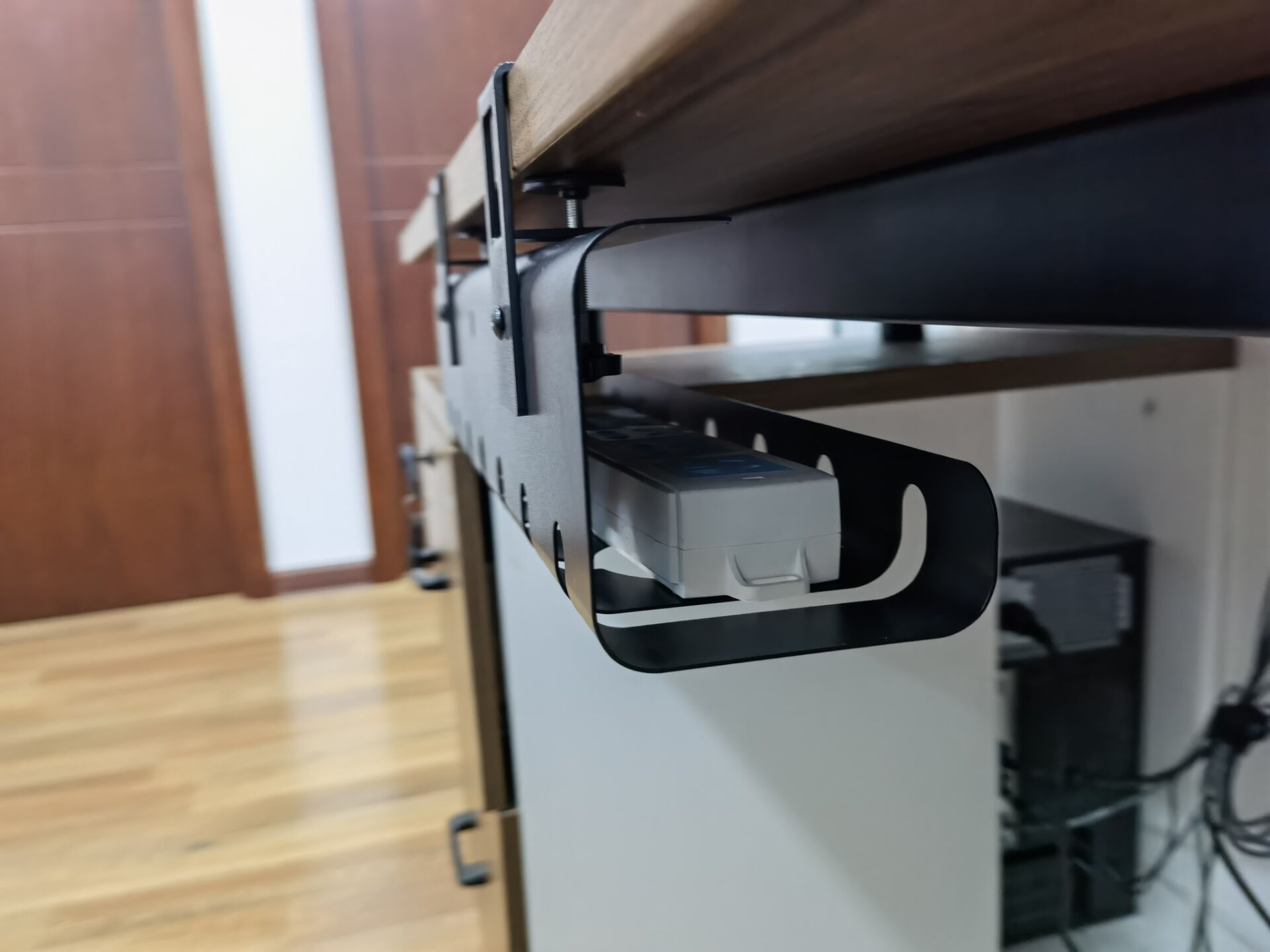 Adjustable clamp mount multipurpose wire mesh shelf rack no drill cable ...