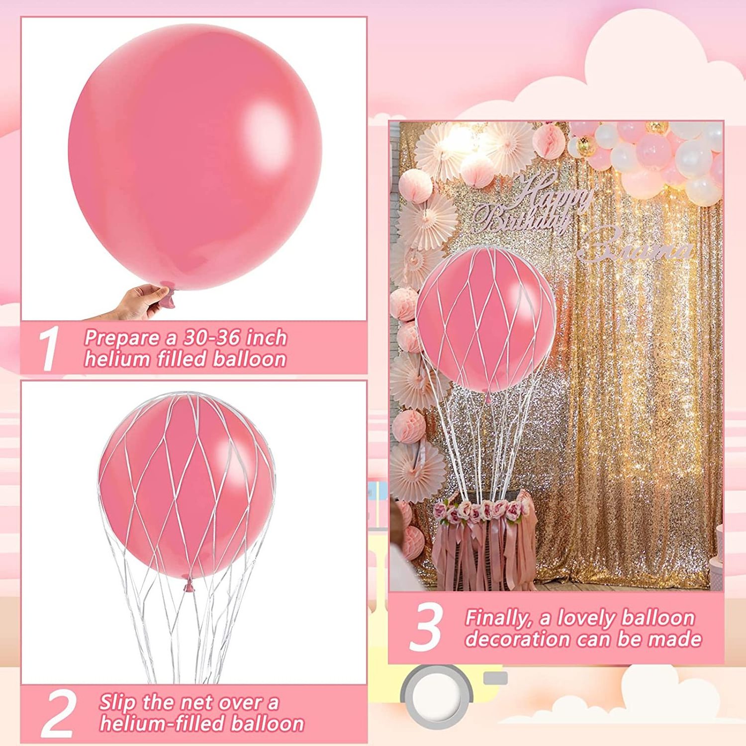 Custom Hot Air Balloon Net gift box decorations for Centerpiece Photo ...