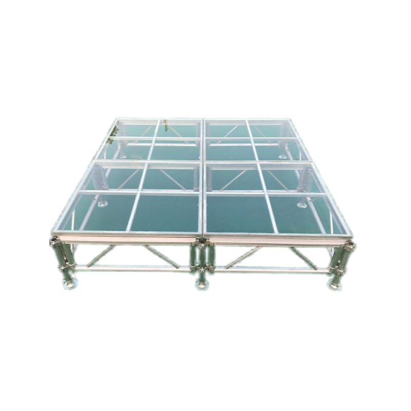 Aluminum truss glass stage, mobile stage platform with CE TUV for band ...