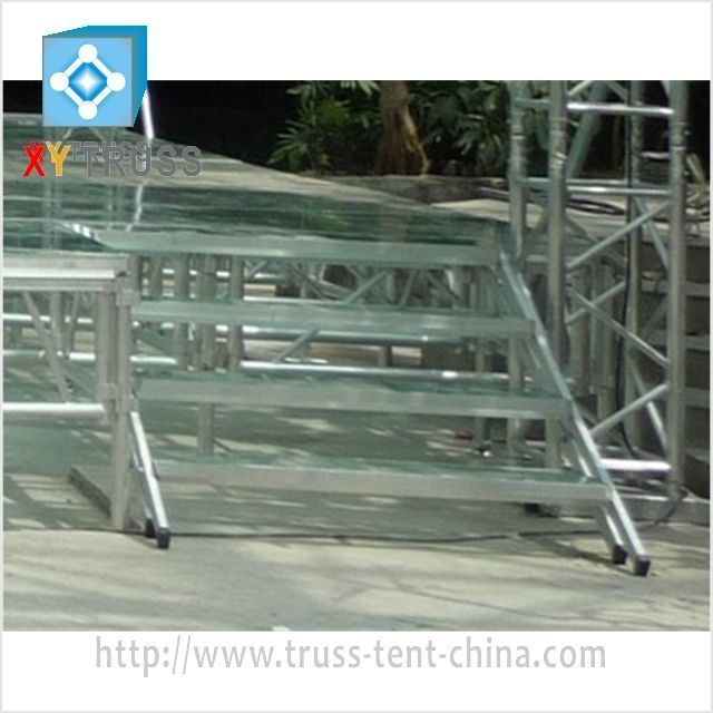 Aluminum truss glass stage, mobile stage platform with CE TUV for band ...