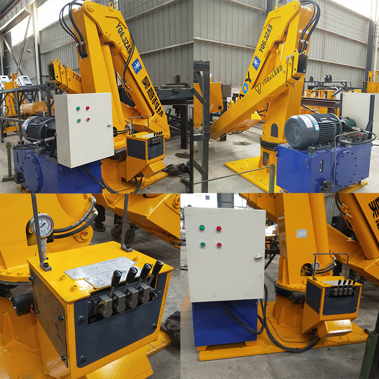 5 ton 6 ton SWL mini ship deck harbor quay crane pedestal barge ...