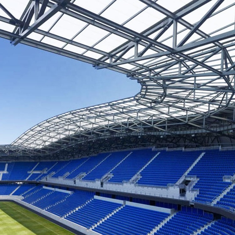 Light Weight steel Trusses Structure Football Steel Space Frame Stadium ...