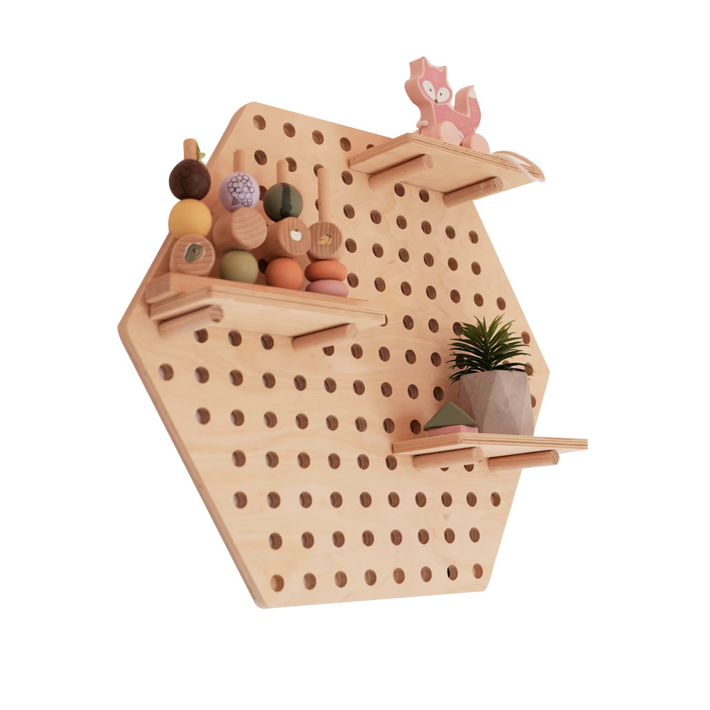 Custom Modern Wall Mounted Floating Decor Pegboard Display Organizer ...