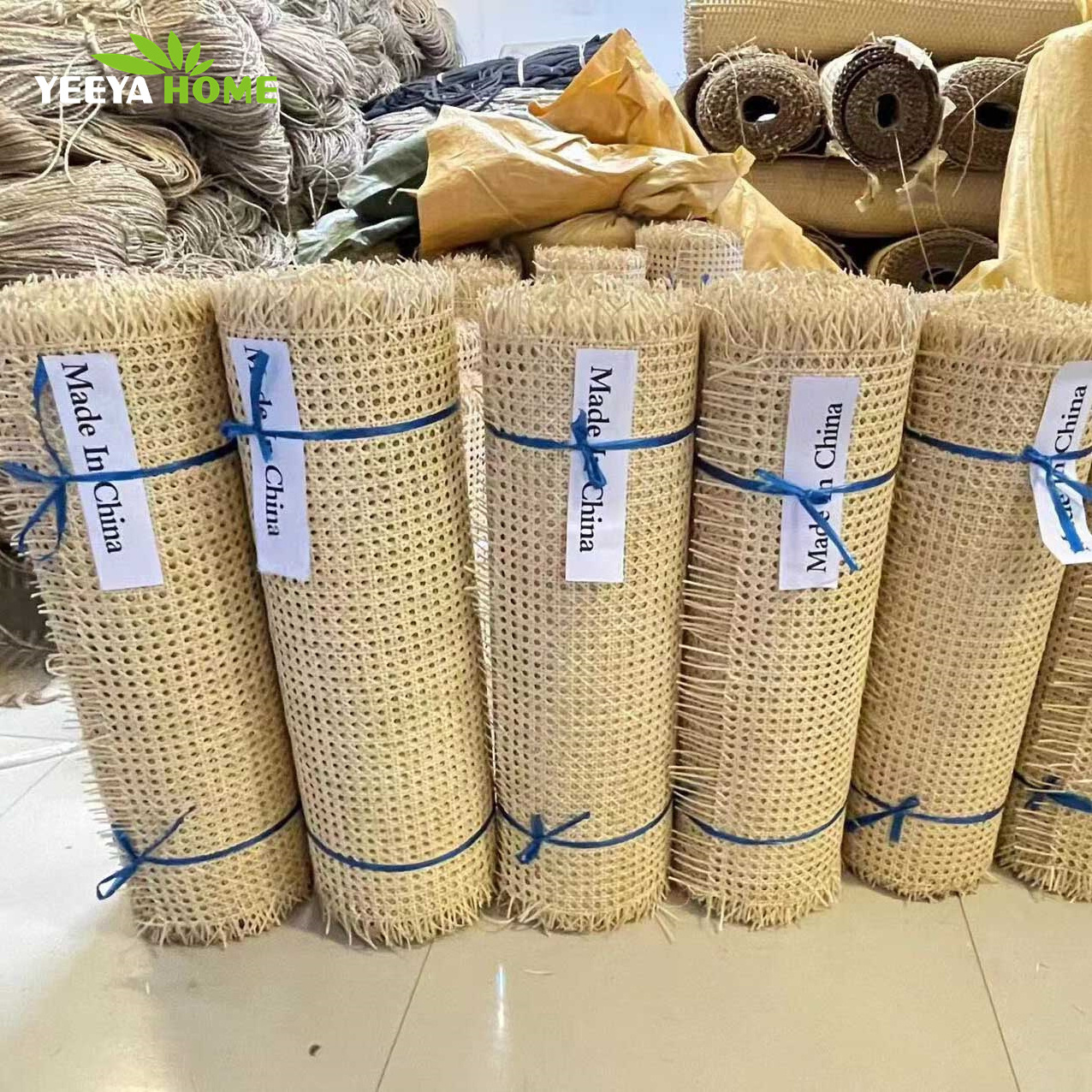 Natural Rotan Semi Bleached Webbing Rattan Roll Sheet Cane for Patio ...