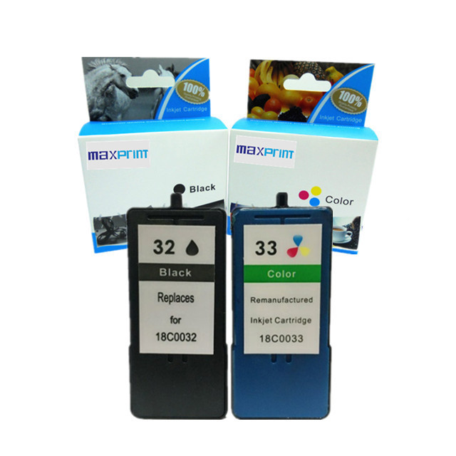 7 Star refill ink cartridge LM 32 black LM 33 color for Lexmark 18C0032 ...