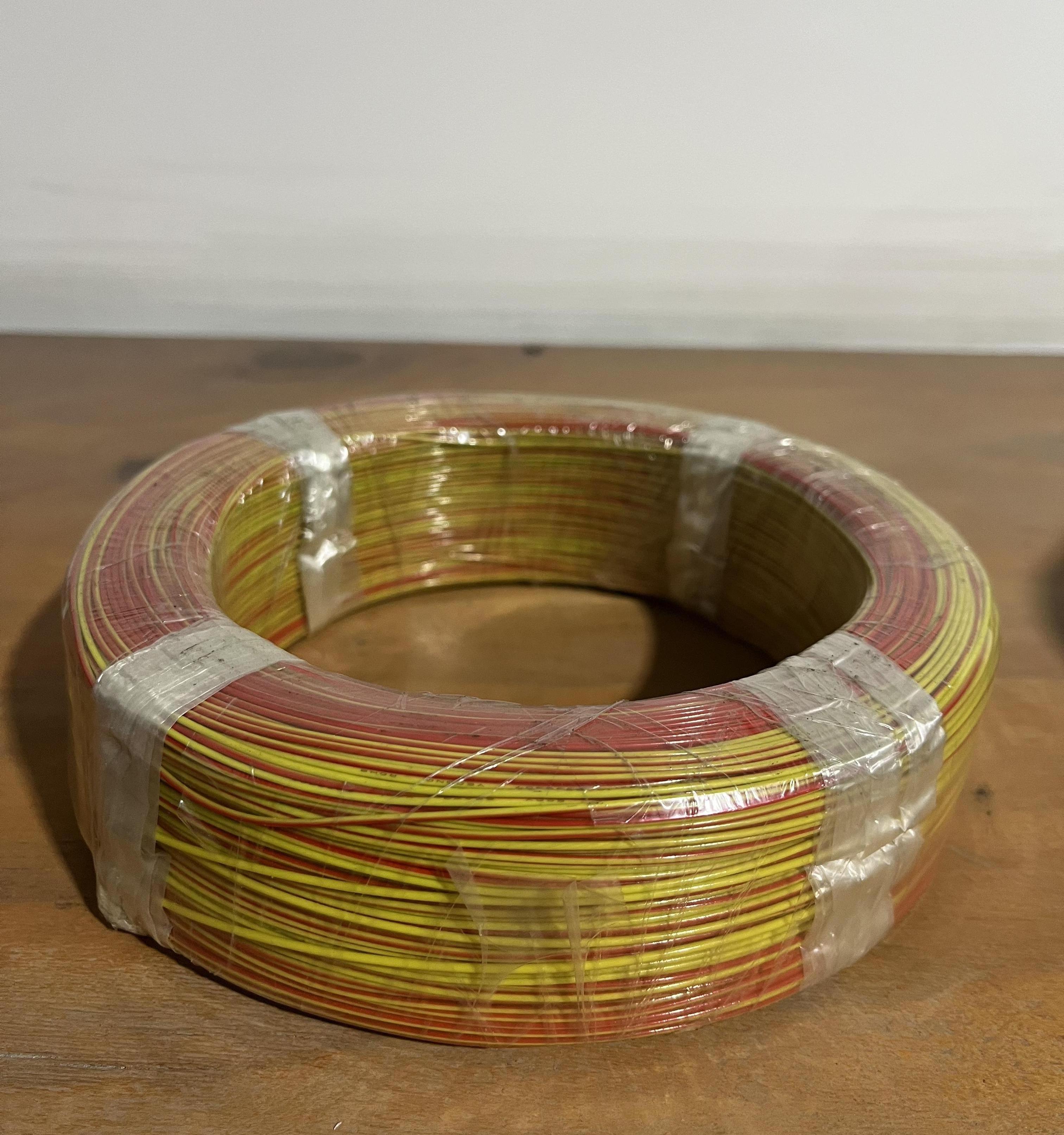 Two color wire one core cable insulation wire multi color 600V FEP high ...