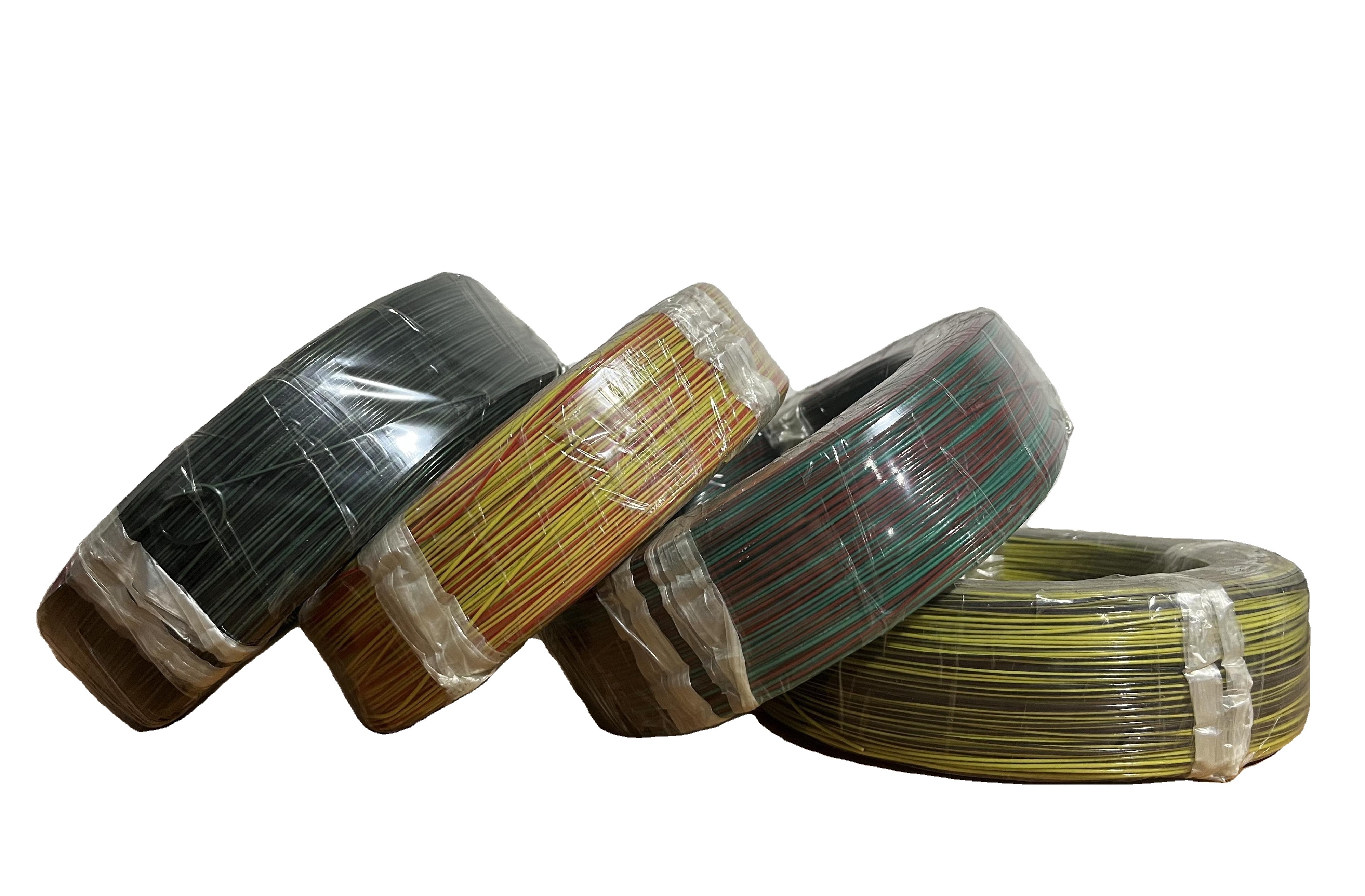 Two color wire one core cable insulation wire multi color 600V FEP high ...