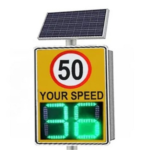 Road traffic Solar radar speed feedback limit display sign Solar panel ...