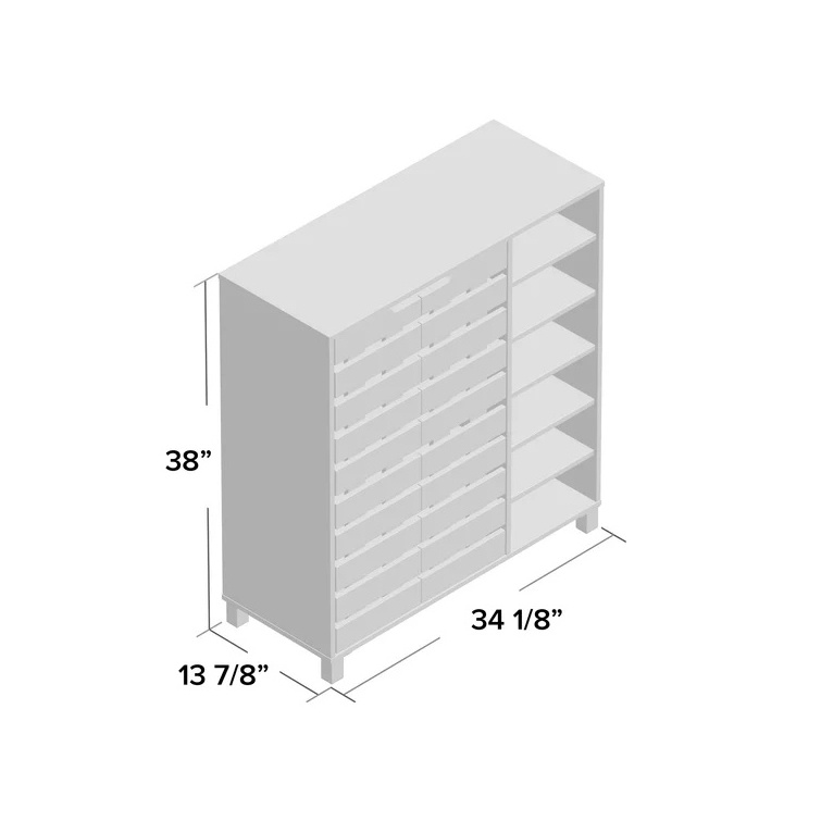 Hallway Home Furniture 24 Pair Display Storage Shoe Rack Wooden Shoe ...
