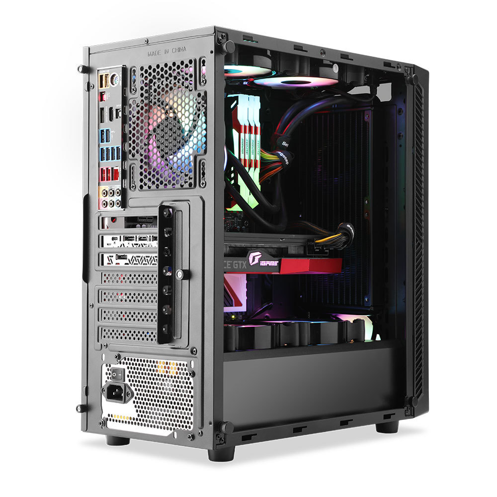 Pc Triangle Gaming Pc 2021 Style Suit Led Logo Light Computer Case ...