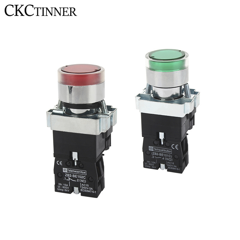 22M Metal LED Push Button Switch Light Industrial Machine Metal Button ...