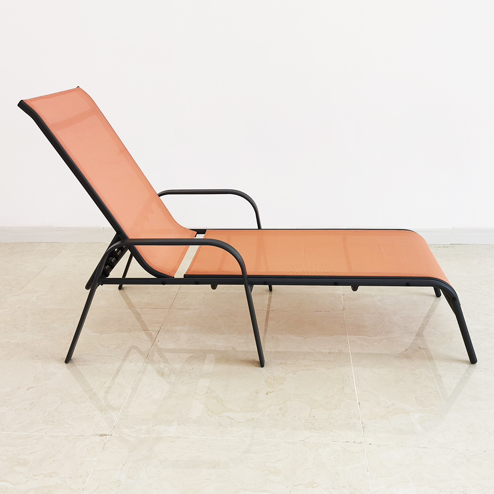 Texling Sun Lounger With Adjustable Back Beach Outdoor Swimming Pool ...