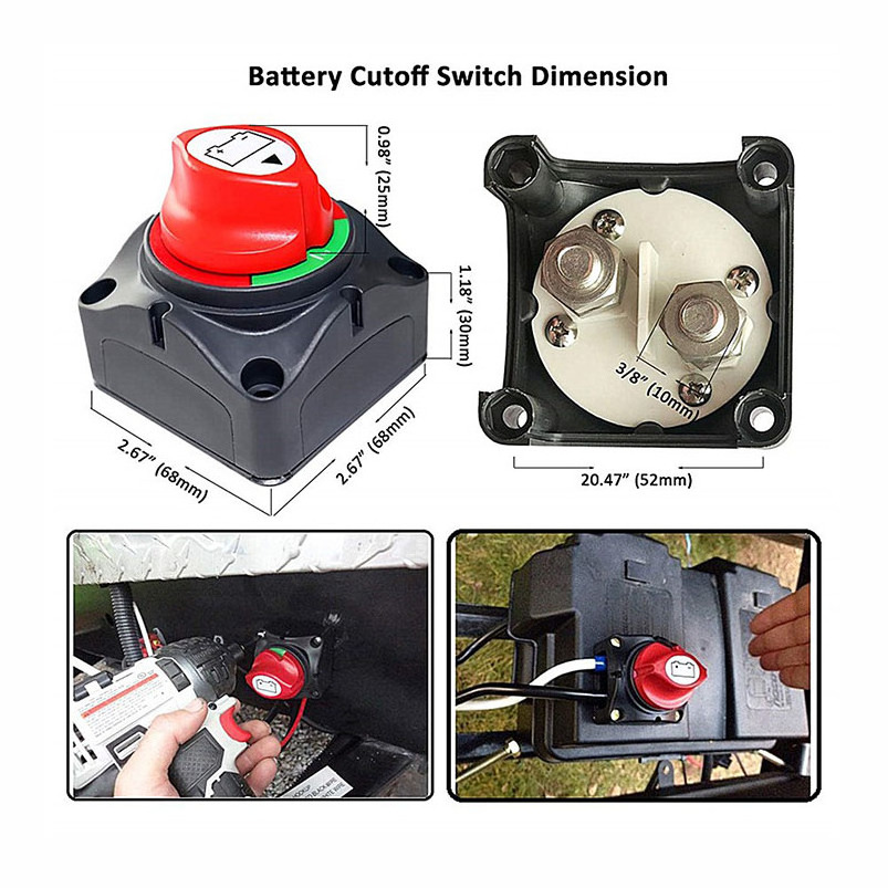 LJW 12V 48V 300A Dual Battery Isolator Main Kill Cut Off On/Off Switch ...