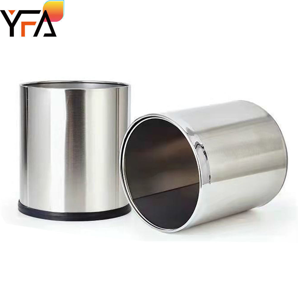 Metal Trash bin Without lid Iron Round Garbage Bin Indoor Waste Bin ...