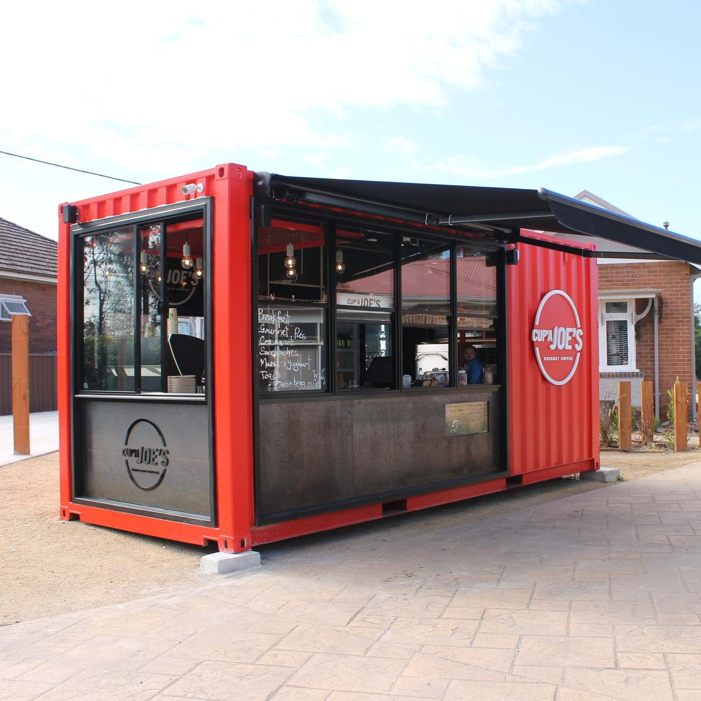 pop up Portable 20ft shipping container coffee glass style mobile shop ...