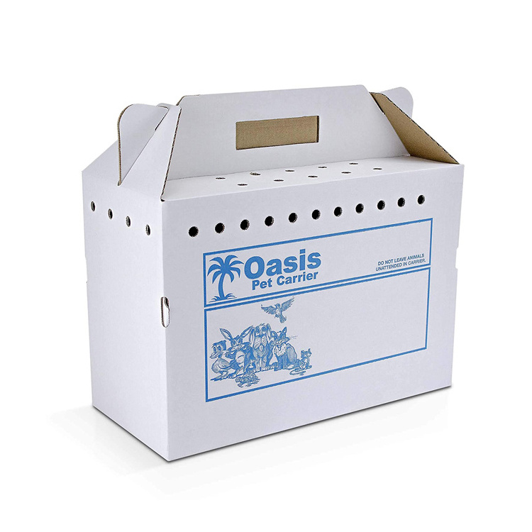 Custom printed paper pet carrier cardboard box packaging ...