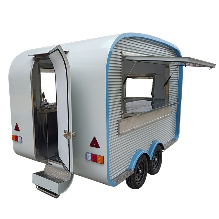 Metal frame food trailer water sinks LED room light vintage food cart ...