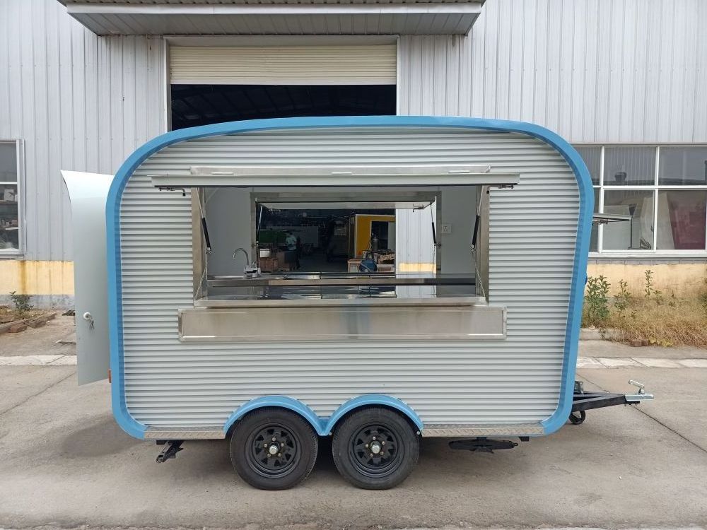Metal frame food trailer water sinks LED room light vintage food cart ...
