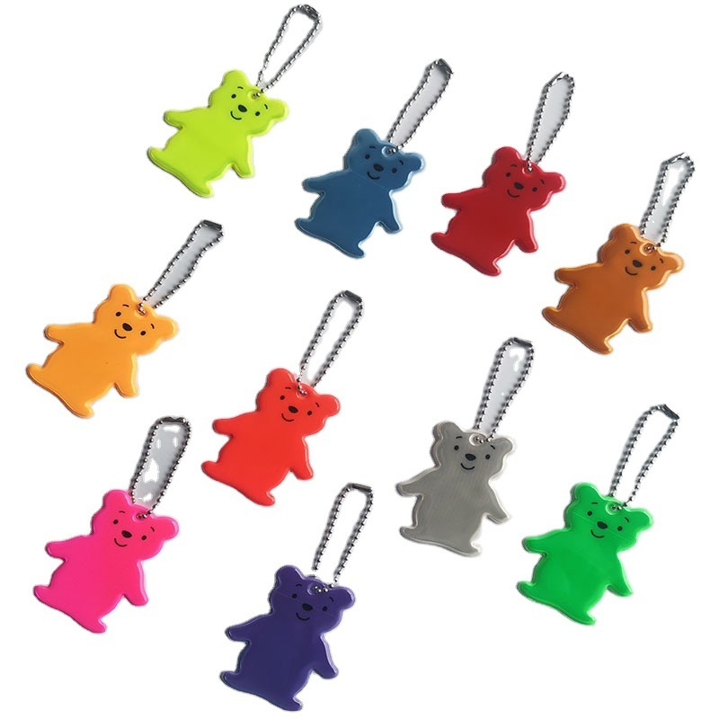 custom reflector bear shaped Reflective Tags Visible bear keychain ...