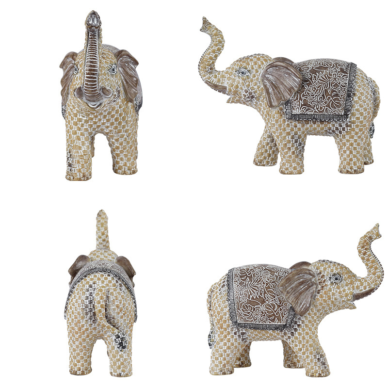 Resin Elephant Statue Animals Elephant Crafts For Home Decorations ...