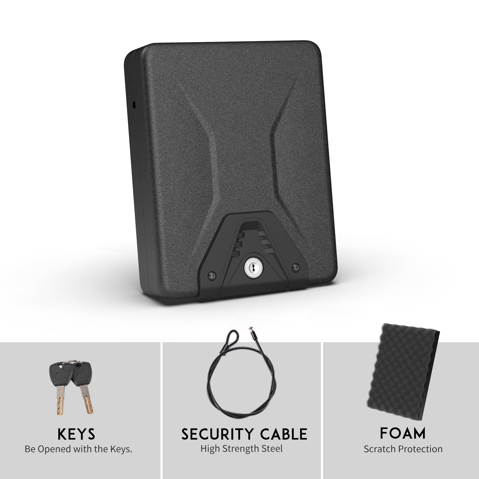 Customizable Steel Security Handgun Safe, Lock Box with Two Keys and ...