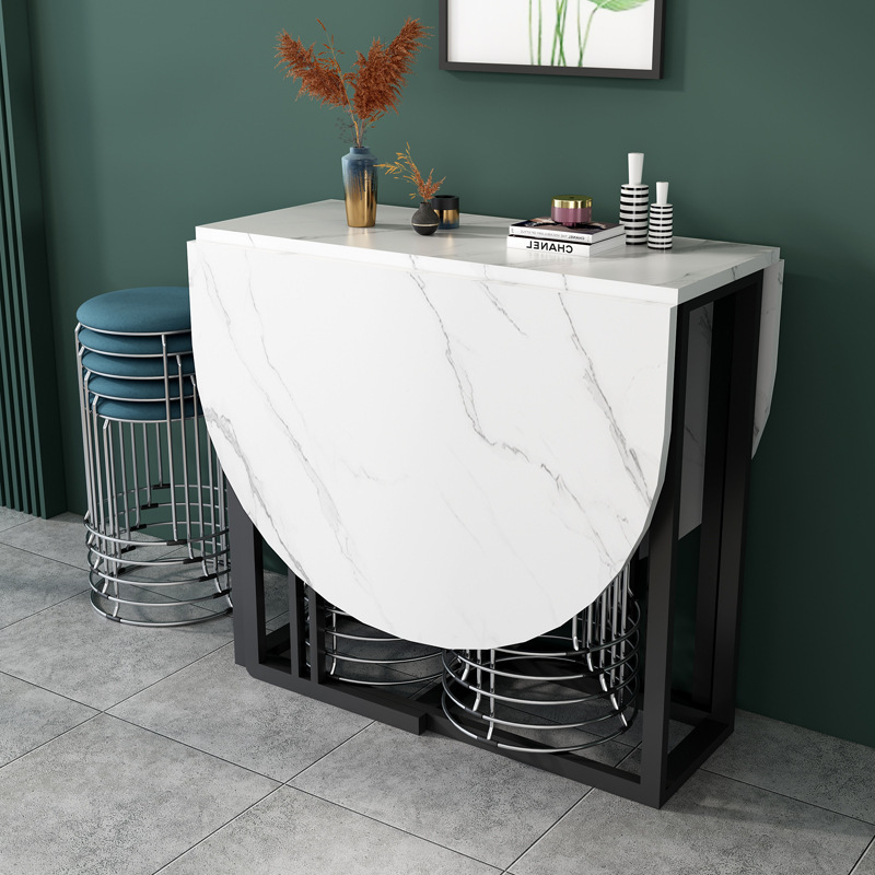 2024 YOUTAI Modern simple gold table legs rock plate folding home ...