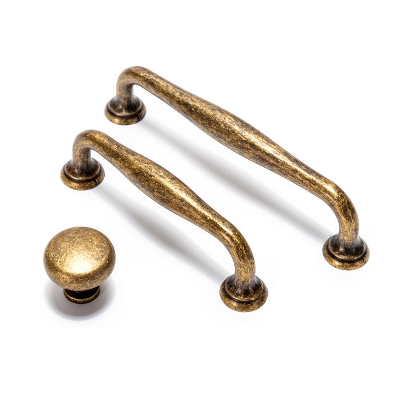 Antique Brass Cabinet Handles Retro Drawer Pulls Vintage Kitchen ...
