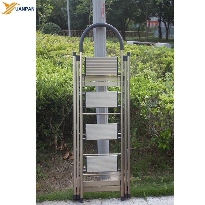 2.8FT Hanger 4 Steps Aluminum Multi-Functional Folding Metal Clothes ...