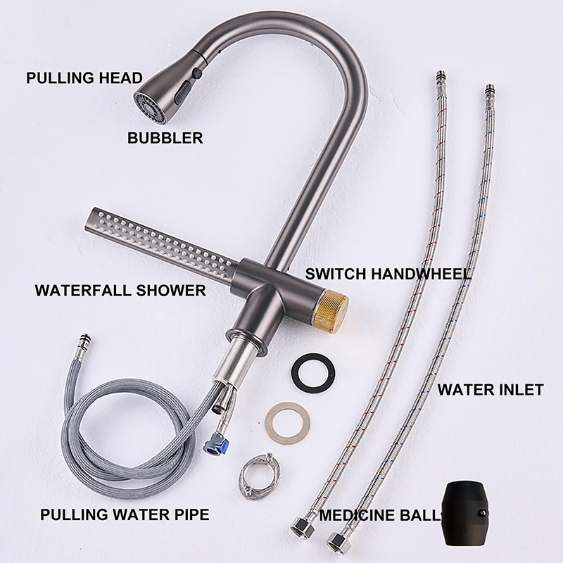 New Model Spring Pull Kitchen Sink Faucet Side Spray Waterfall 360 ...