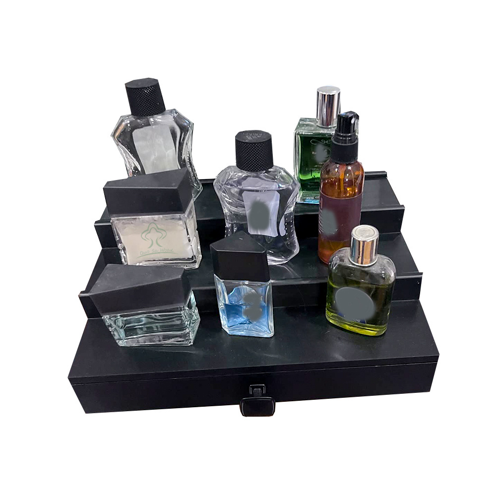3 Tier Wood Perfume Organizer with Drawer and Hidden Compartment ...