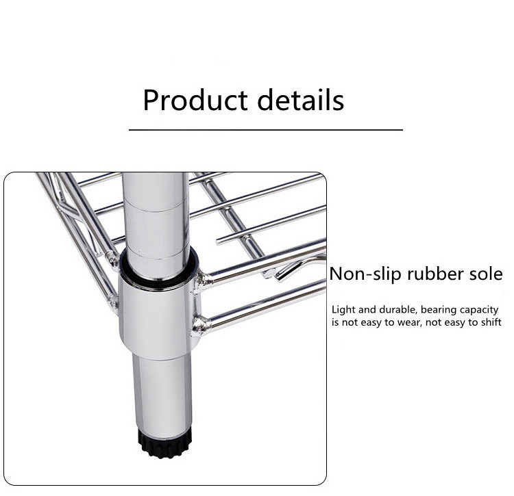 Chrome Adjustable Heavy Duty Storage Chrome 4-Tier Metal Wire Shelving ...