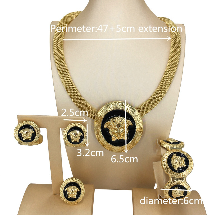 High Quality Fashion Gold Plated Brazilian Jewelry Set 24k Gold Plated Italian Luxury Necklace Set BestSuppliers