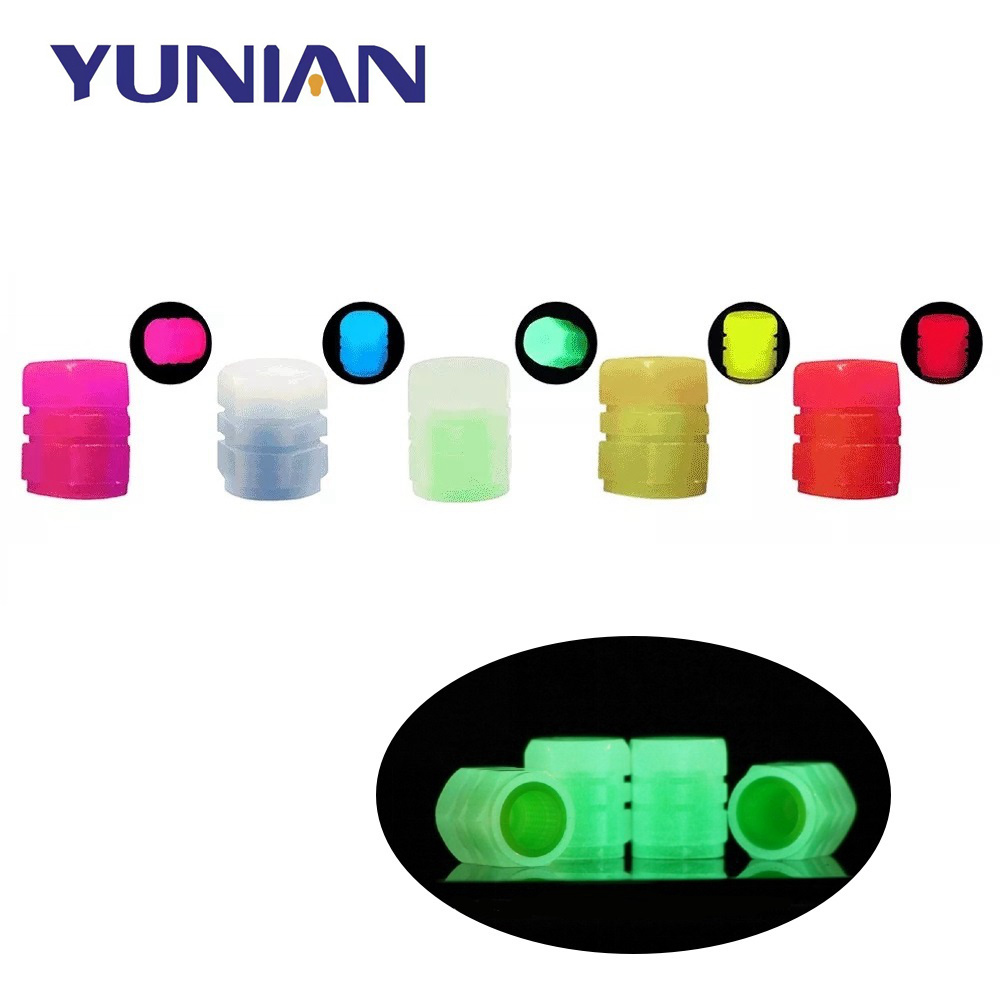 Universal 5 Colors Fluorescent Luminous Tire Valve Car Wheel Hub ...