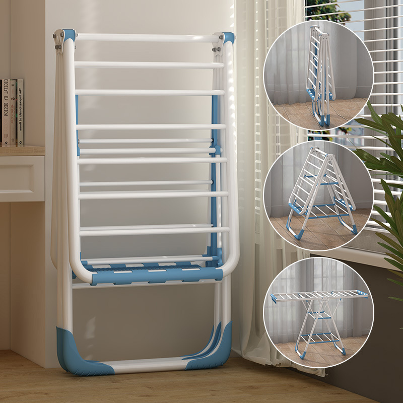 Collapsible Pull 2 Level Stainless Steel Floor Standing Folding Hanging ...