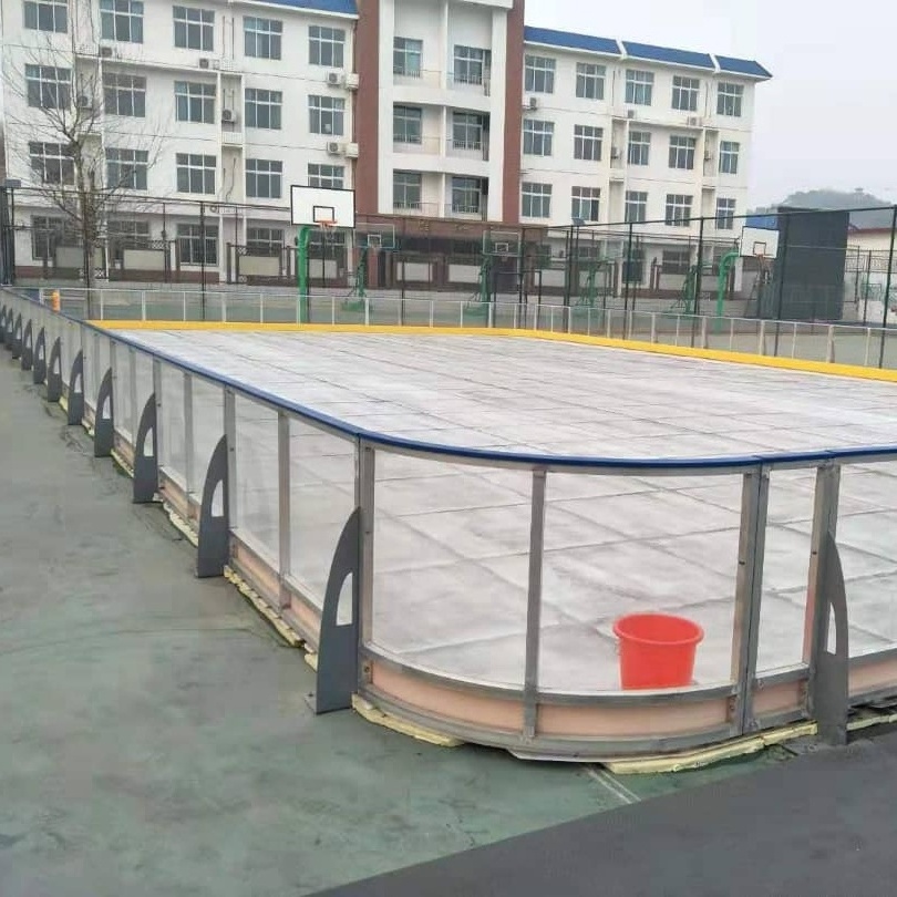 Self lubricating UHMWPE Synthetic Ice skates Rink Mobile ice hockey ...