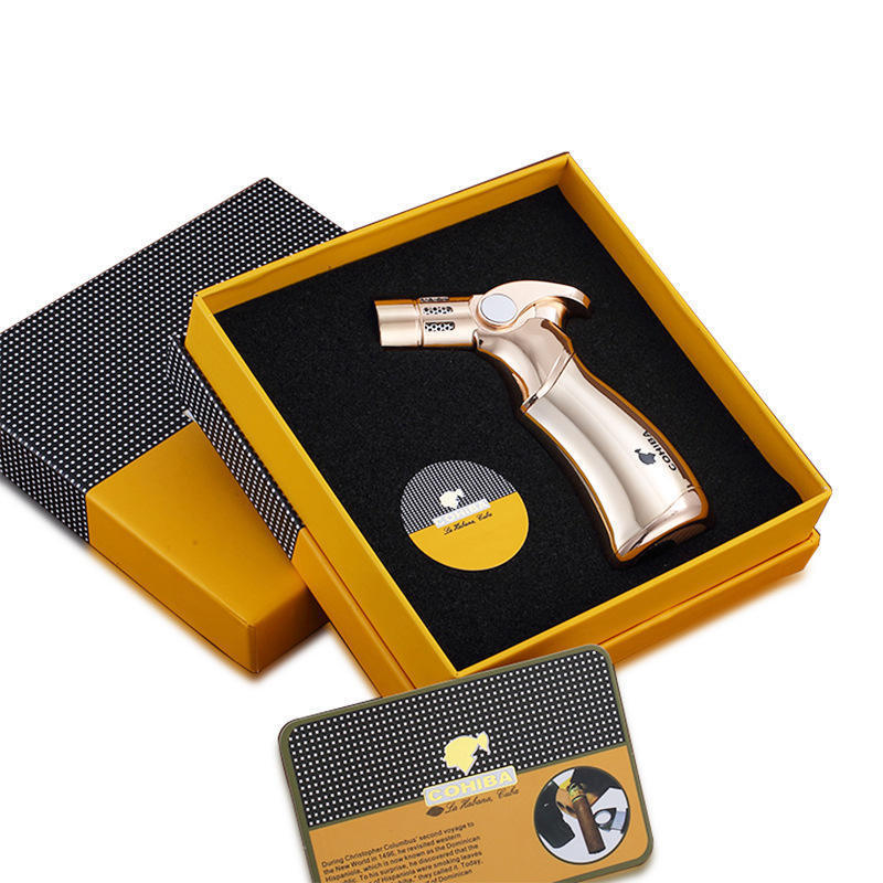 Metal Cigar Cigarette Tobacco Lighter Torch Jet Flame Refillable With ...