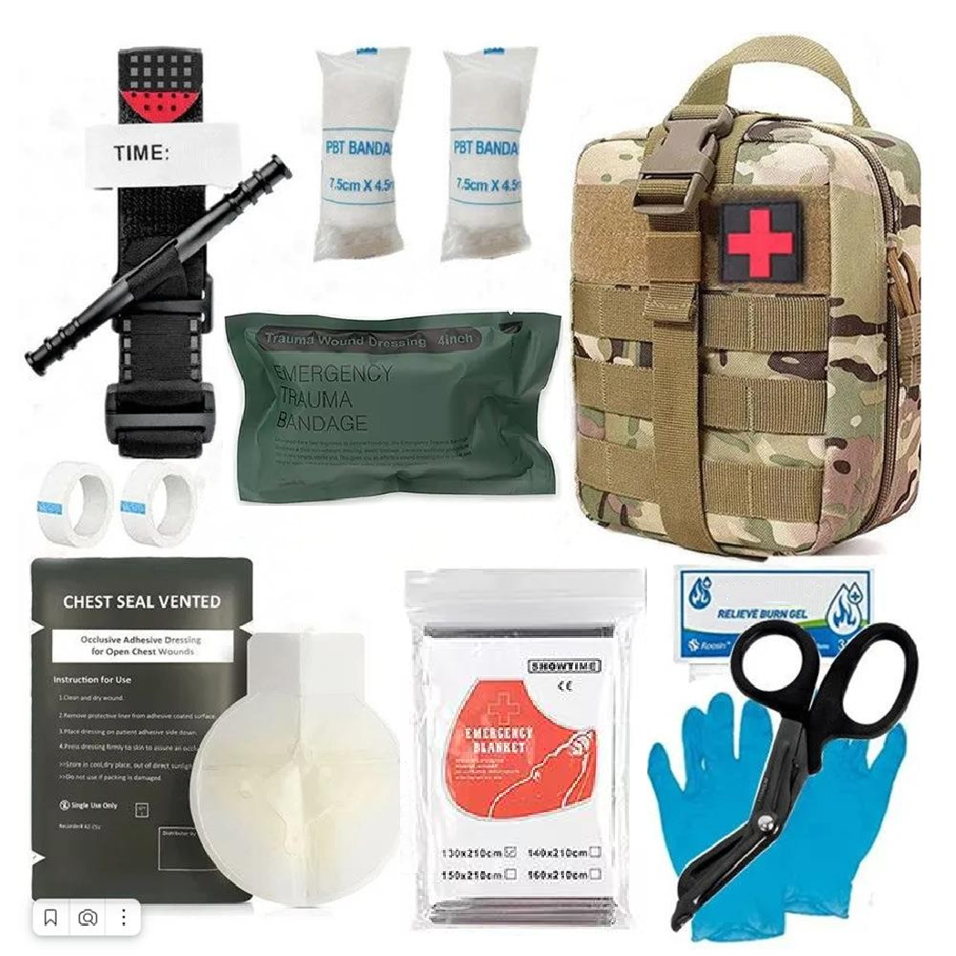 Firstime Outdoor Tactical Survival First Aid Kit Bag Emergency Trauma ...