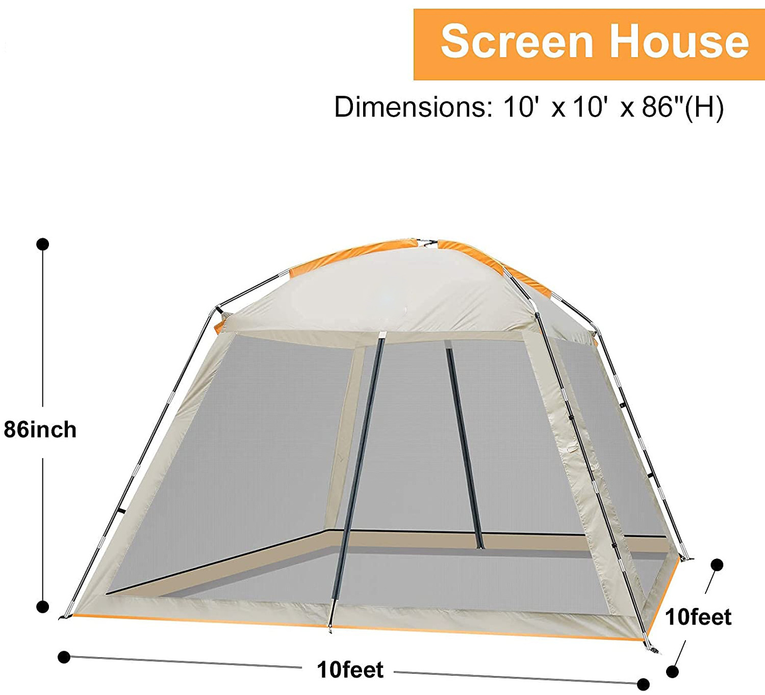 Mesh Net Wall Canopy Tent Camping Tent Screen Shelter Gazebos for ...
