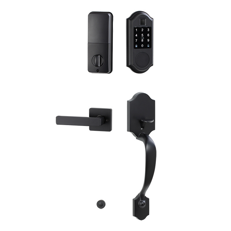 Electronic Fingerprint Deadbolt Combo Handleset gate lock Smart Gripset ...